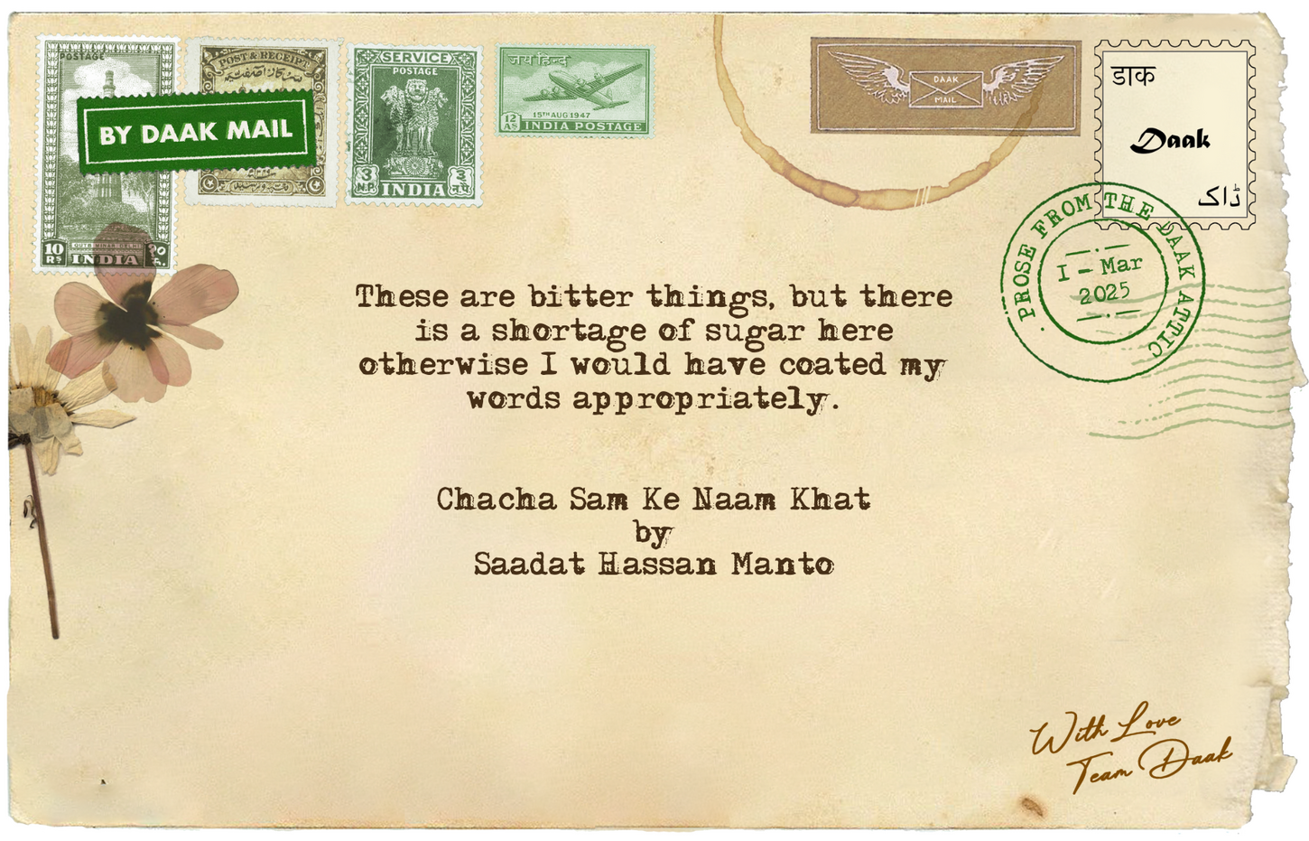 Chacha Sam Ke Naam Khat: Saadat Hassan Manto’s Letters to Uncle Sam ...